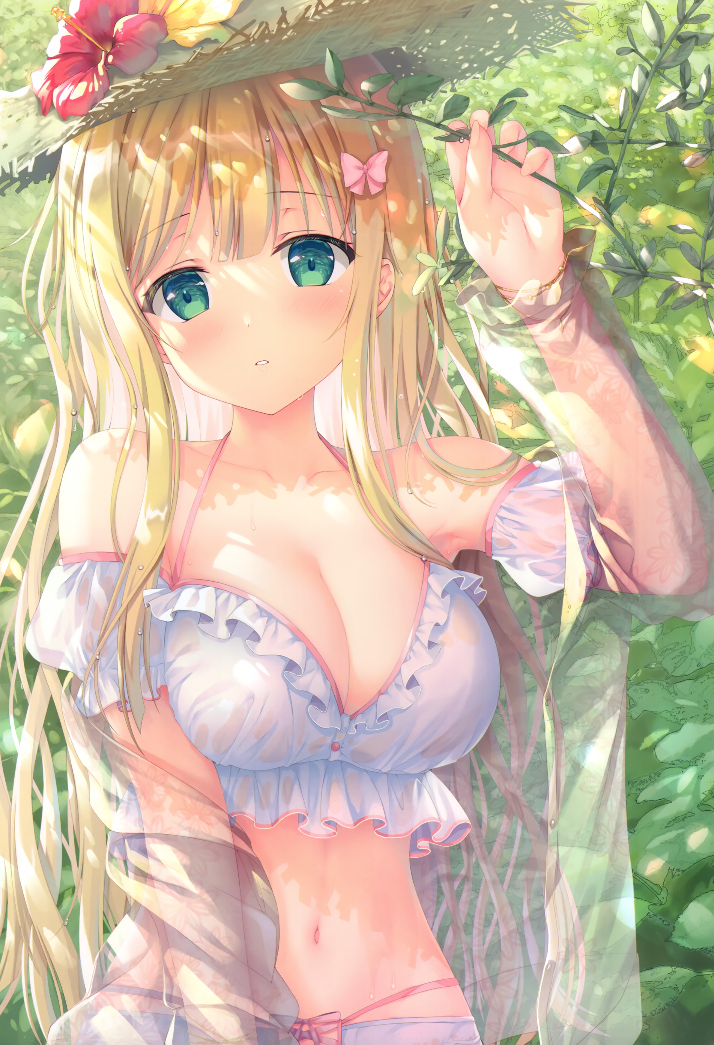 twinbox twinbox gakuen inagaki minami bikini see through swimsuits wet clothes | #1044189 | yande.re